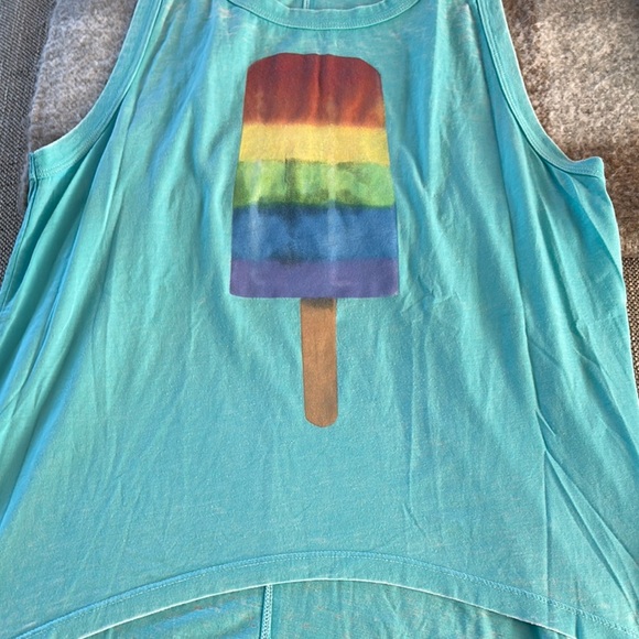 Chaser | Tops | Chaser Blue And Red Tank Top With Popsicle Graphic ...